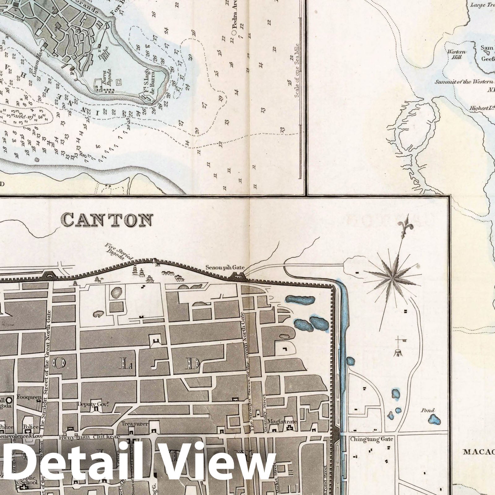Historic Map - World Atlas Map, Canton and its approches, Macao and Ho ...