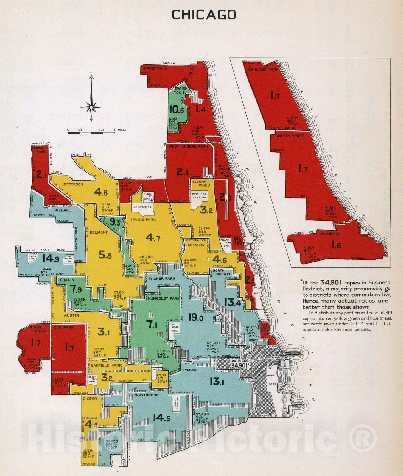 Historic Map : Chicago. 1932 v1 Vintage Wall Art – Historic Pictoric