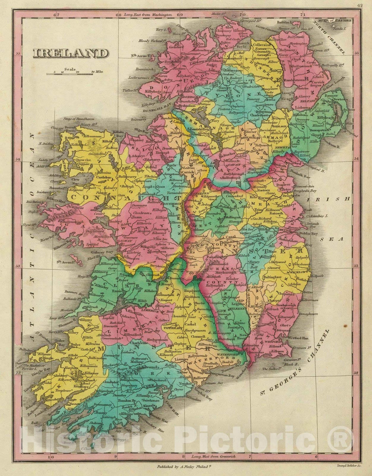 Historic Map : Classical Atlas Map, Ireland. 1831 - Vintage Wall Art ...