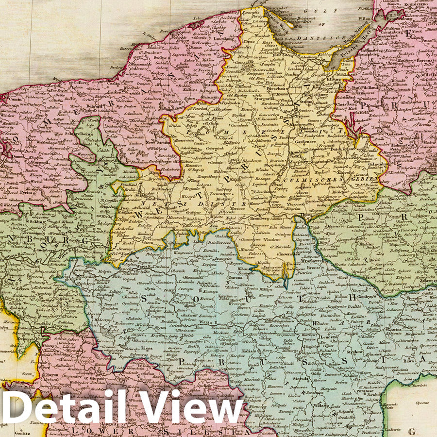 Historic Map : World Atlas Map, Prussian Dominions. 1810 - Vintage Wal ...
