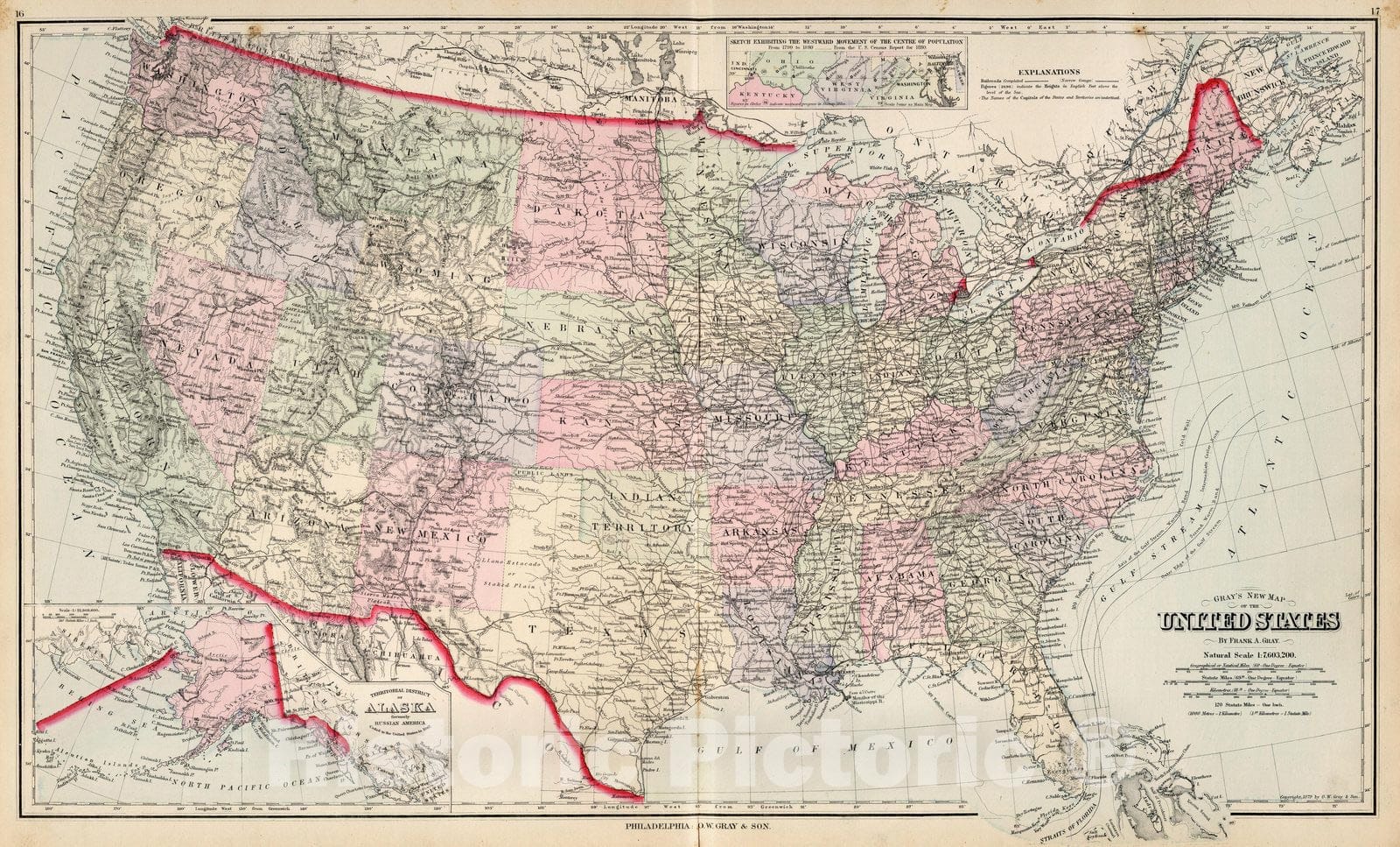 Historic Map : United States 1879 - Vintage Wall Art – Historic Pictoric