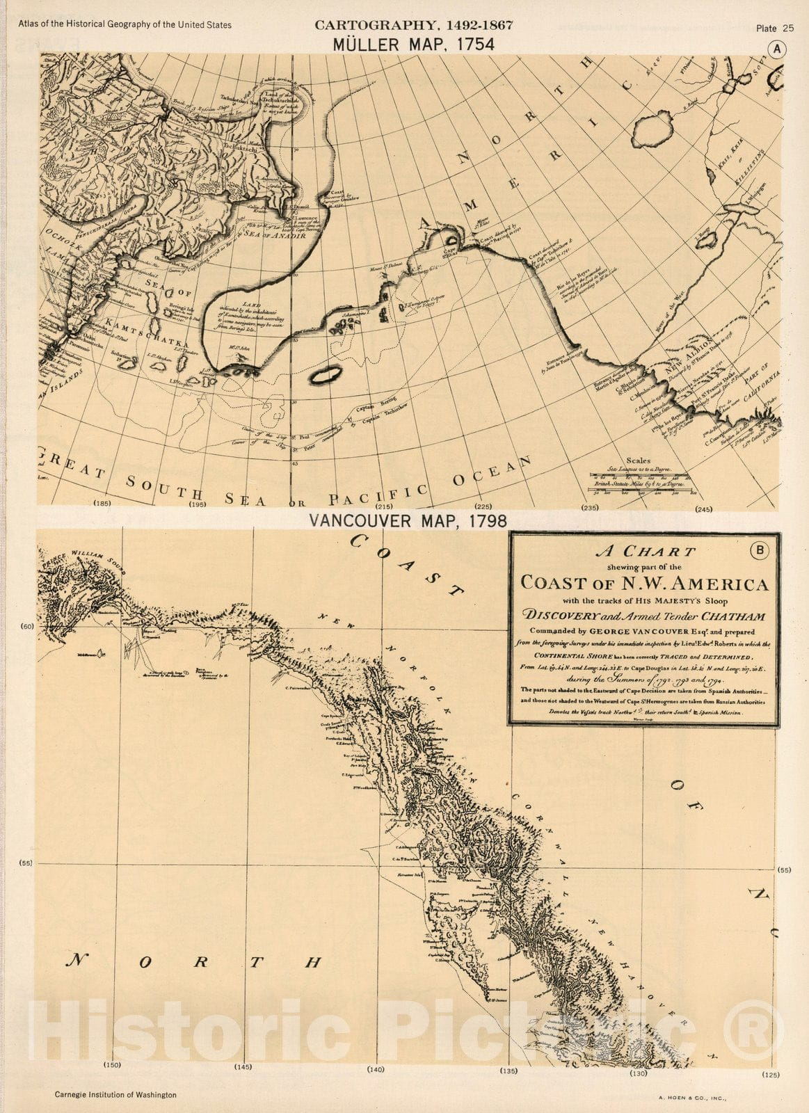 Historic Wall Map : Plate 25. Facsimile Cartography 1492-1867. Muller ...