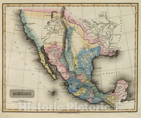 Historic Map : World Atlas Map, Mexico. 1823 - Vintage Wall Art ...