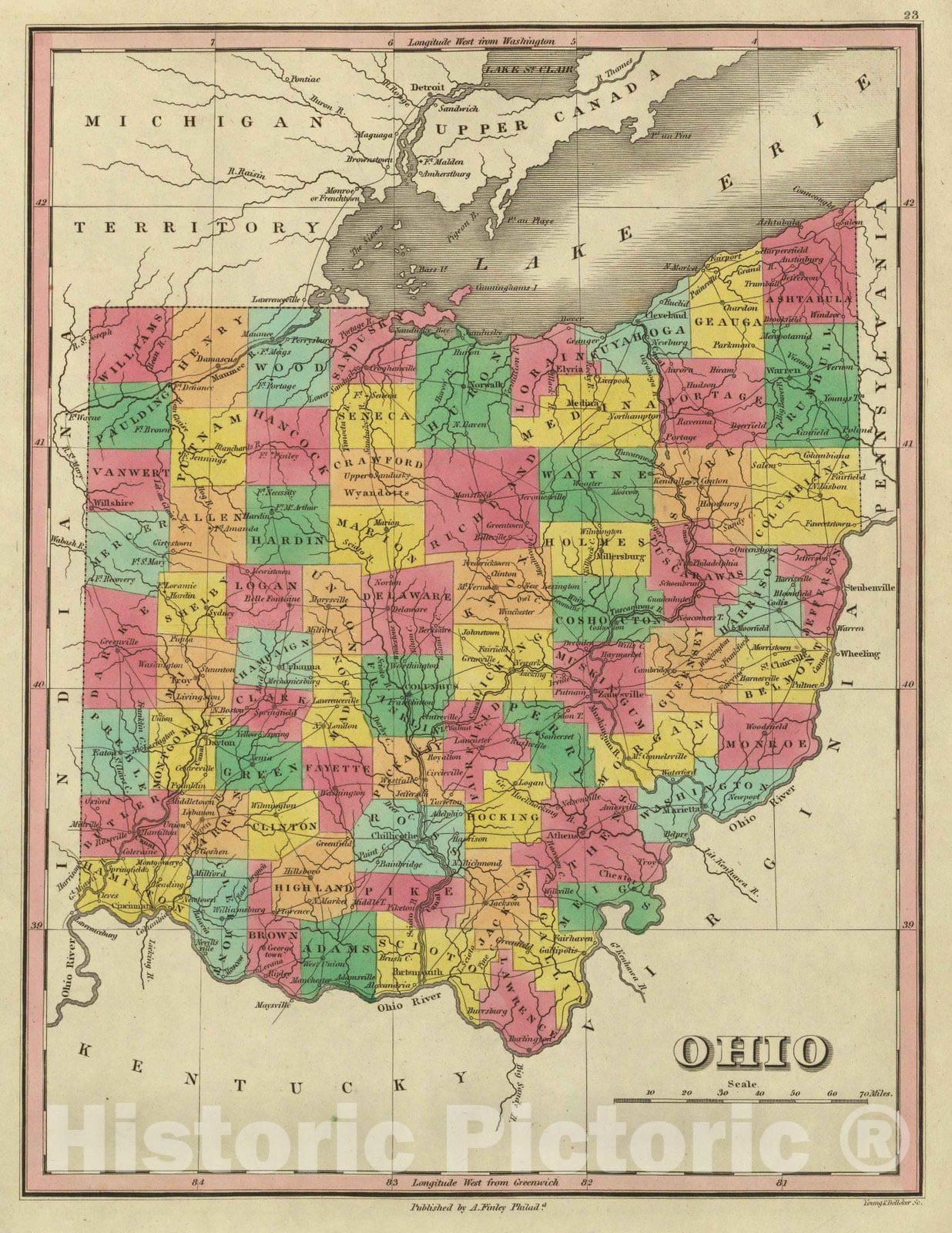 Historic Map : Classical Atlas Map, Ohio. 1831 - Vintage Wall Art ...