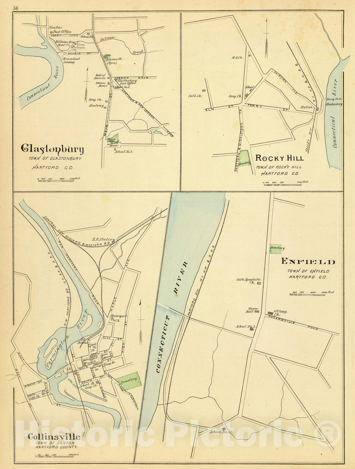 Historic Map : State Atlas Map, Enfield. 1893 - Vintage Wall Art ...