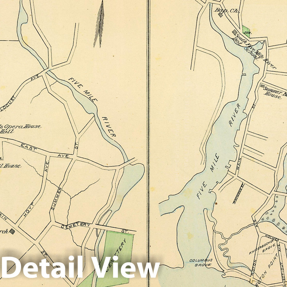Historic Wall Map : State Atlas Map, New Canaan, Rowayton. 1893 - Vint ...