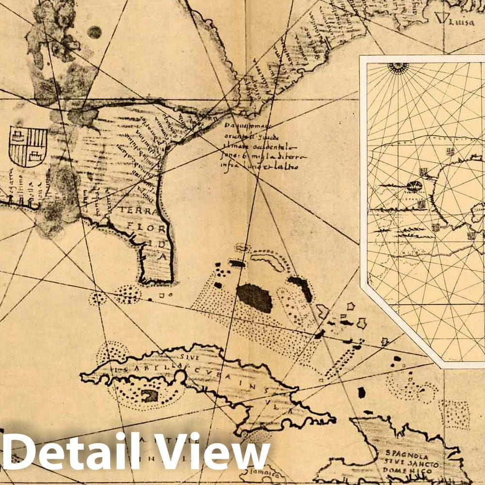 Historic Map : Plate 13 Facsimile Cartography 1492-1867. Verrazano Map ...