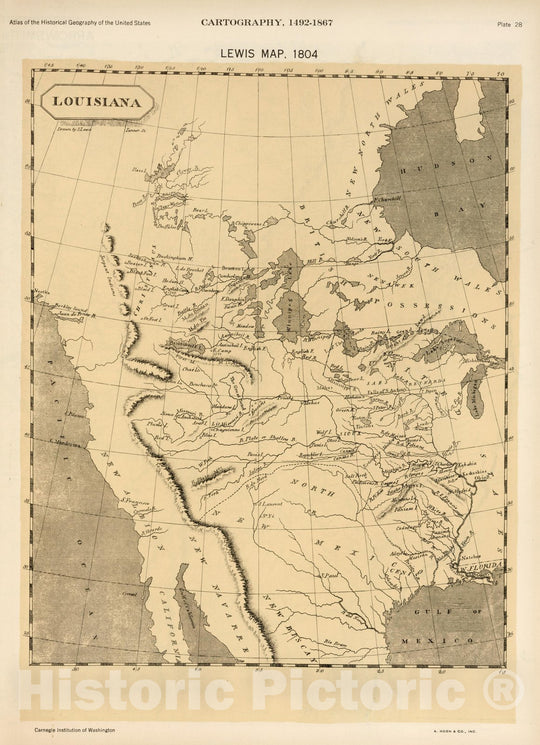 Historic Map : Plate 28. Facsimile Cartography 1492-1867. Lewis Map, 1 ...