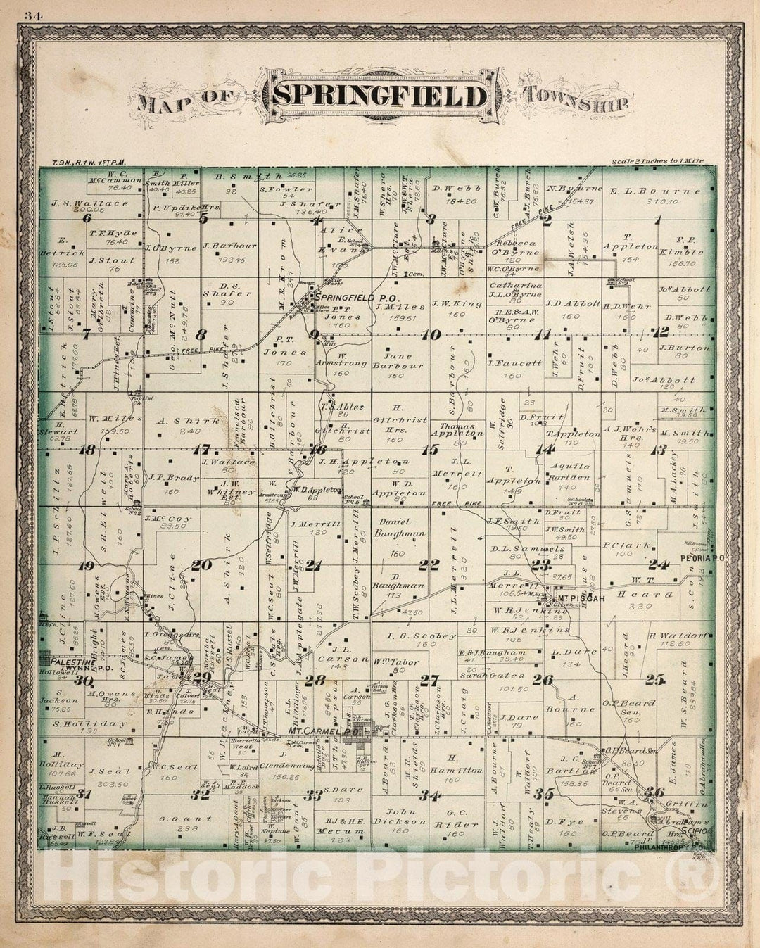 Historic Map - County Atlas Map, Springfield Township, Franklin County ...