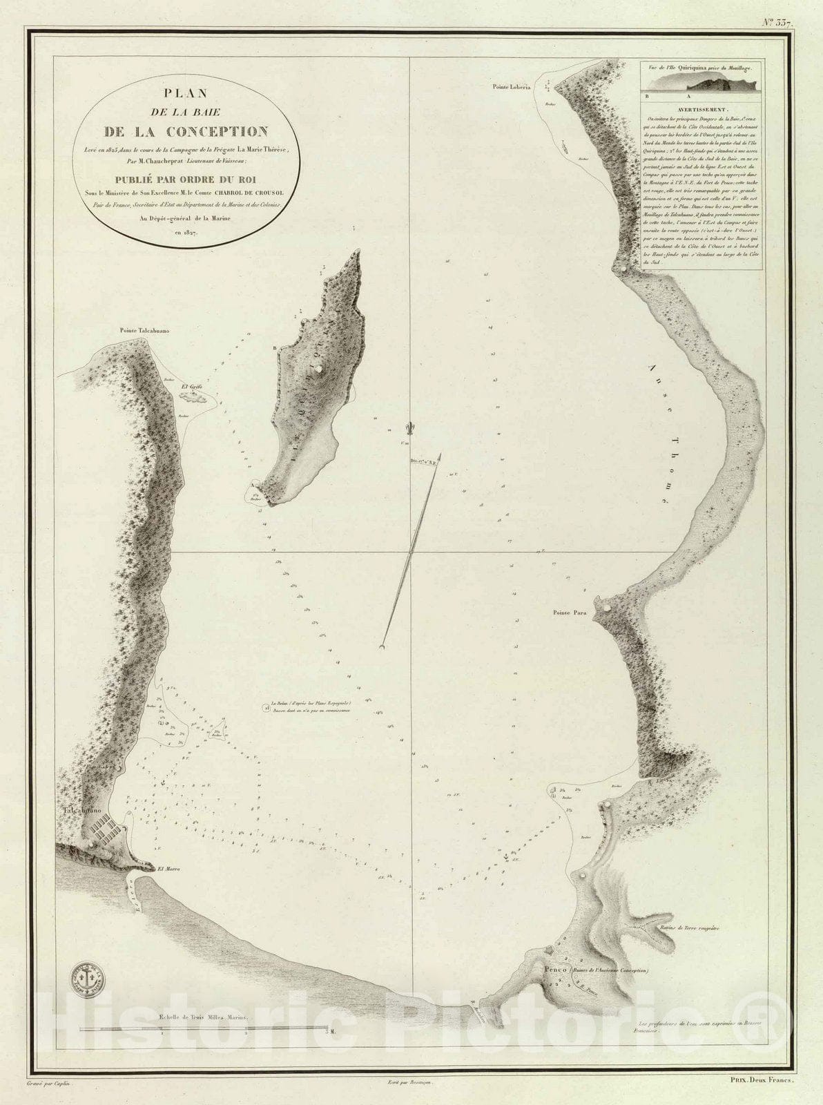 Historic Map : Chile, Concepcion Bay (Chile) Chart Map, Conception, Ba ...