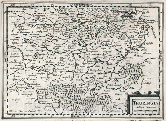 Historic Map : World Atlas Map, Thuringia 1636 - Vintage Wall Art ...