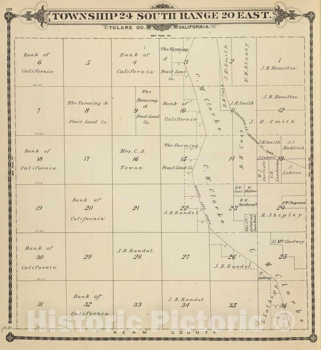 Historic Map : County Atlas Map, T.24S R.20E. 1892 - Vintage Wall Art ...