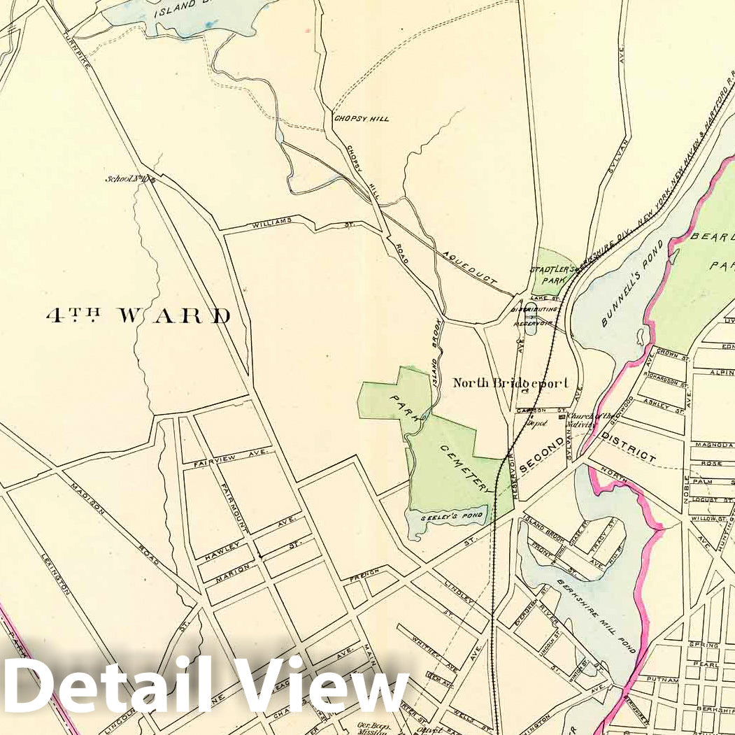 Historic Map : State Atlas Map, Bridgeport, north. 1893 - Vintage Wall ...