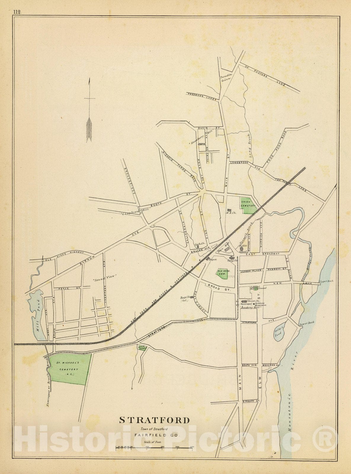 Historic Map : State Atlas Map, Stratford. 1893 - Vintage Wall Art ...
