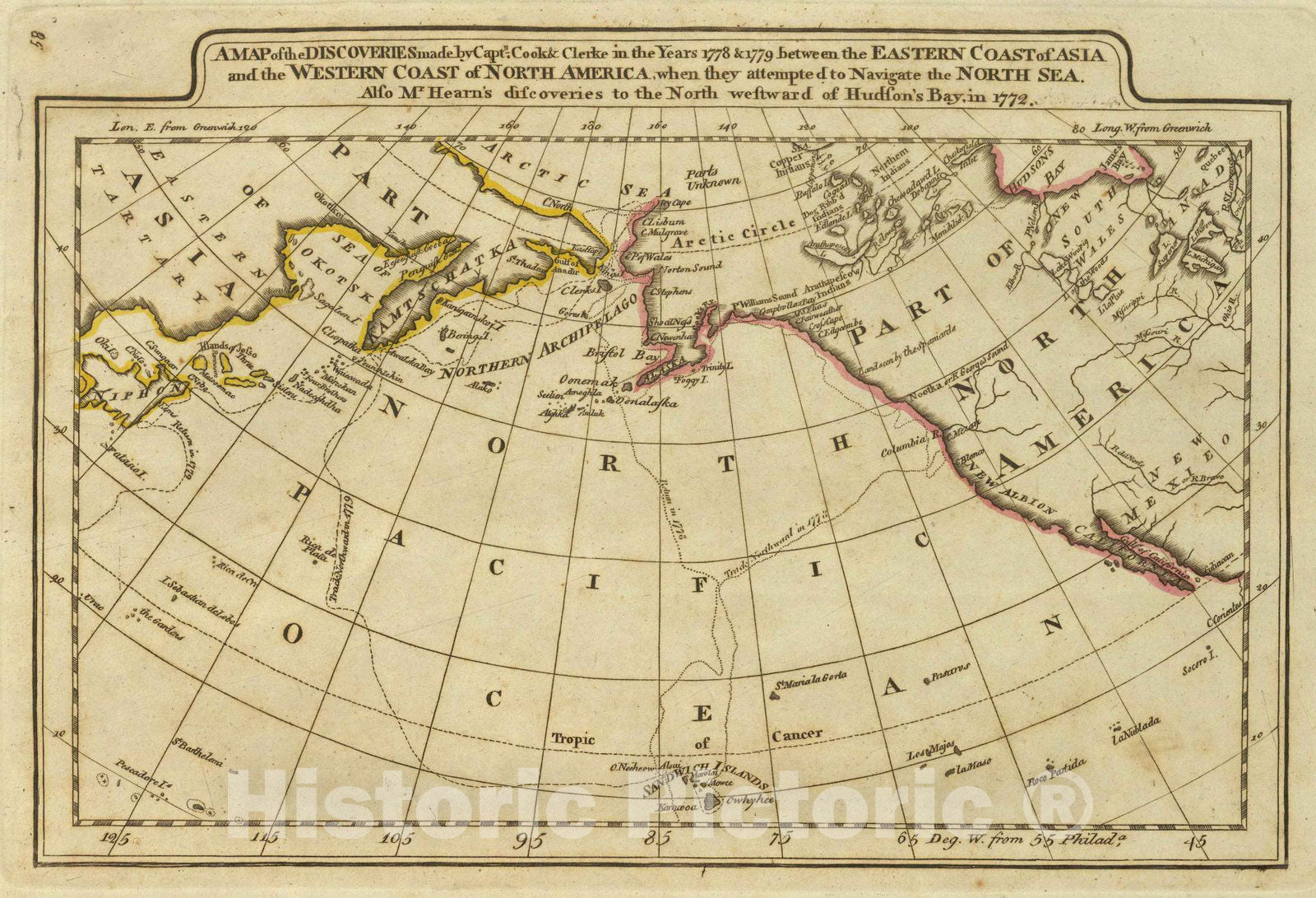 Historic Map : Map of the Discoveries made by Captn Cook & Clerke, 181 ...