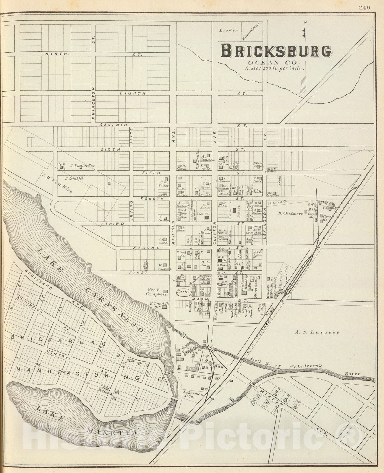 Historic Map : Lakewood (N.J.), New Jersey, State Atlas Map, Bricksbur ...