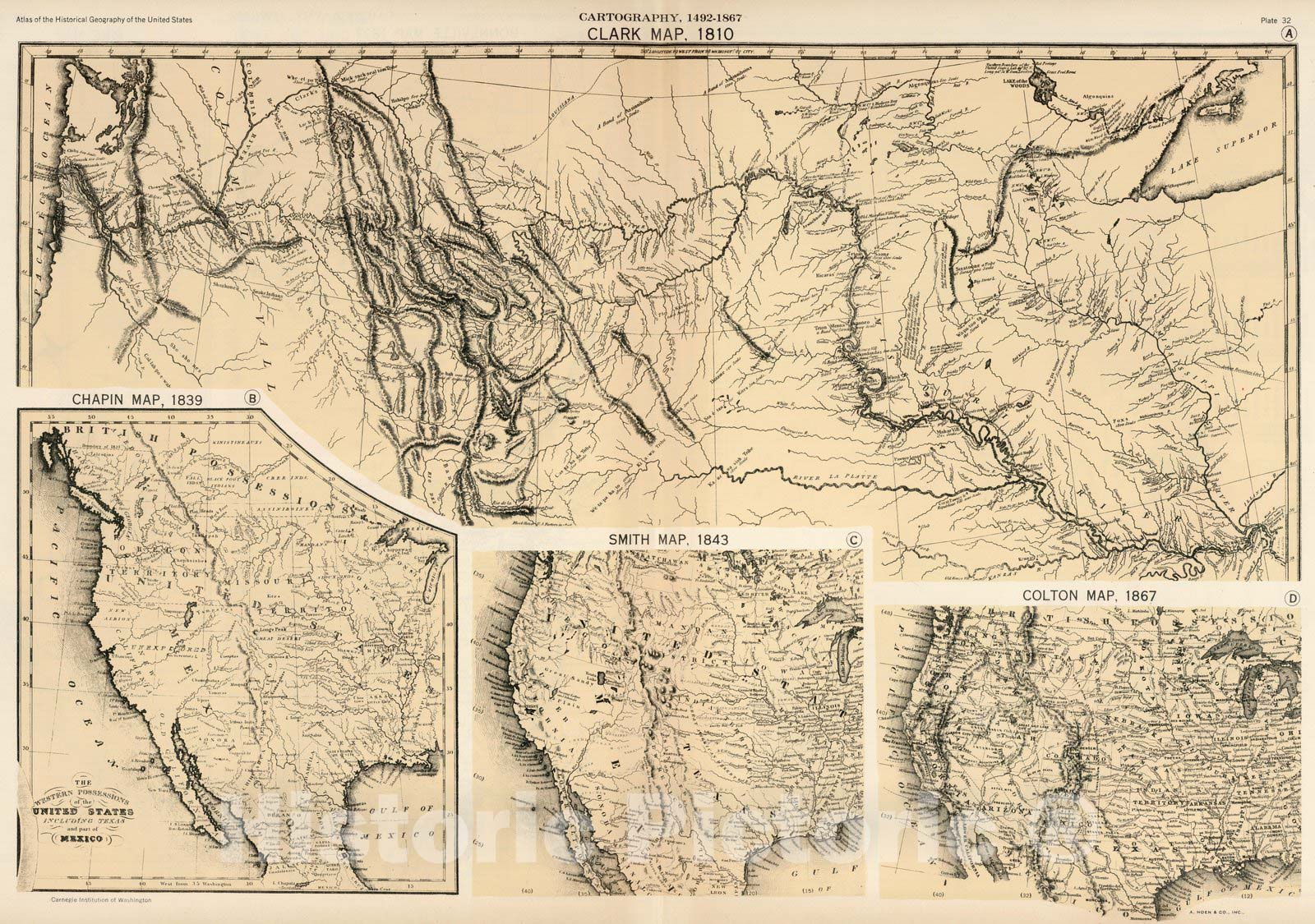 Historic Map : Plate 32. Facsimile Cartography 1492-1867. Clark Map, 1 ...