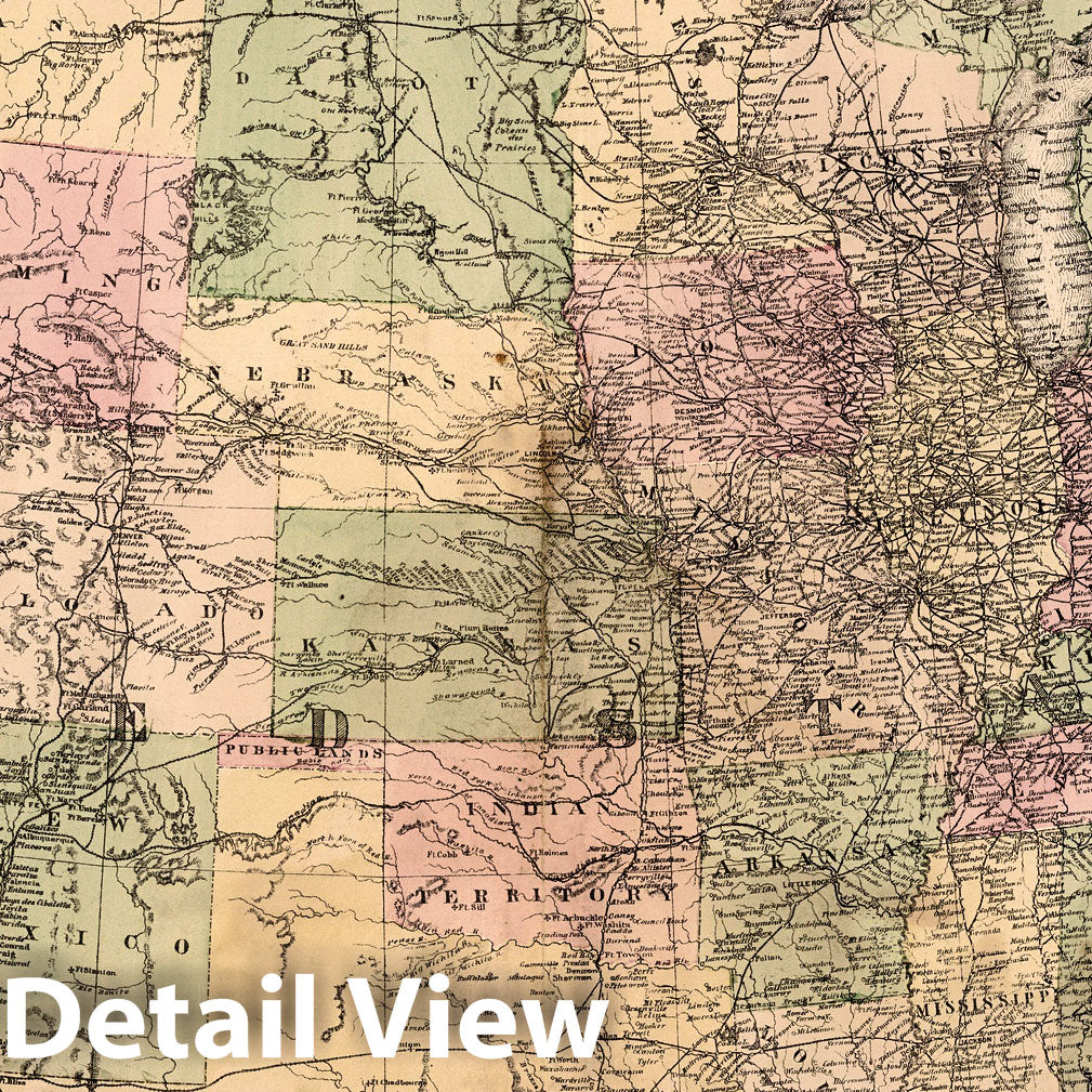 Historic Map : New Railroad Map of the United States, 1882 - Vintage W ...