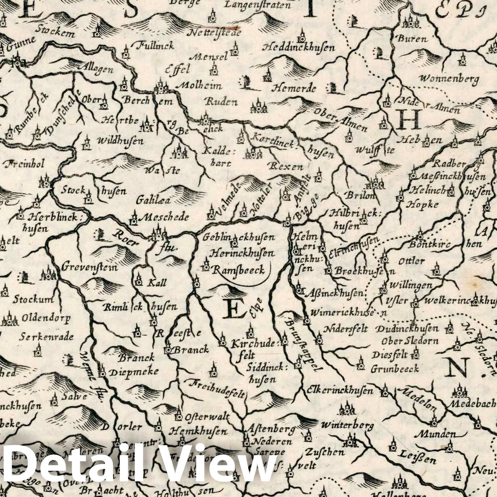 Historic Map : Germany,Westphalia Ducatus 1636 , Vintage Wall Art ...