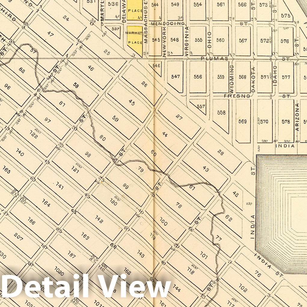 Historic Map : City Atlas Map, Plat 37 [San Francisco 1876 - Vintage W ...
