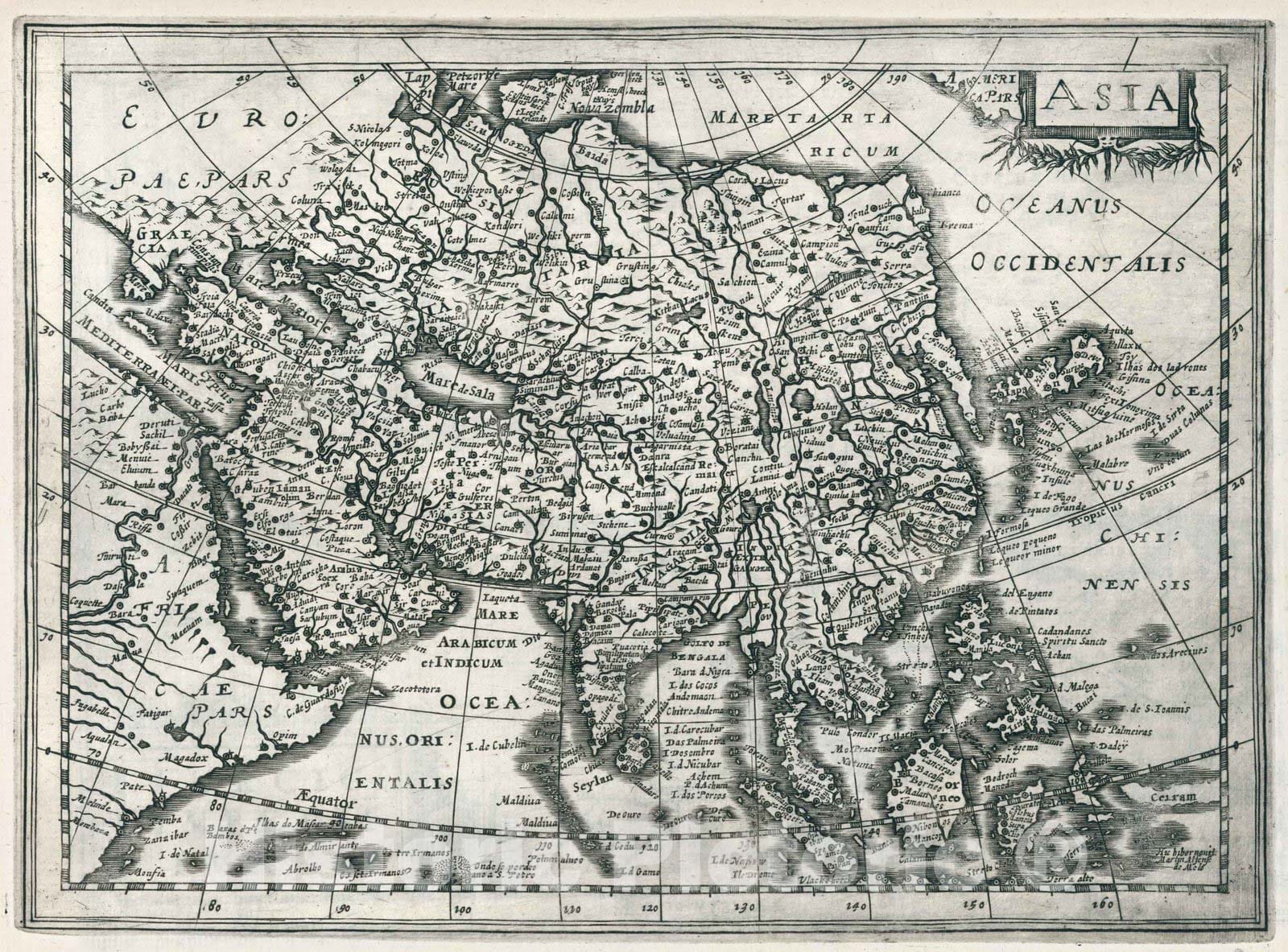 Historic Map : World Atlas Map, Asia 1636 - Vintage Wall Art – Historic ...