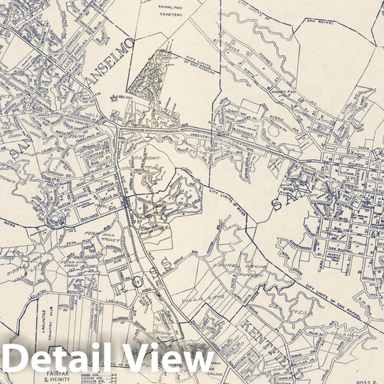 Historic Map : Thomas Bros Map of San Rafael, San Anselmo, Ross, Kentf ...