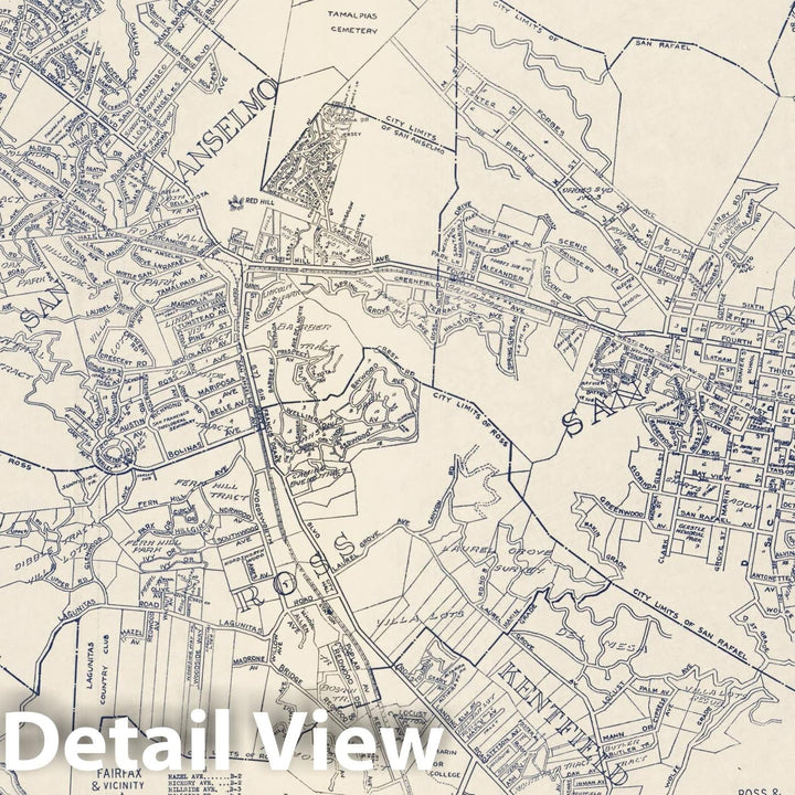 Historic Map : Thomas Bros Map of San Rafael, San Anselmo, Ross, Kentf ...
