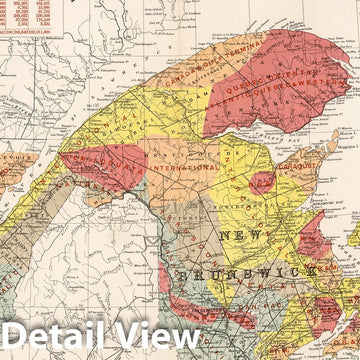 Historic Wall Map : Quebec and Maritime Provinces railway territories ...