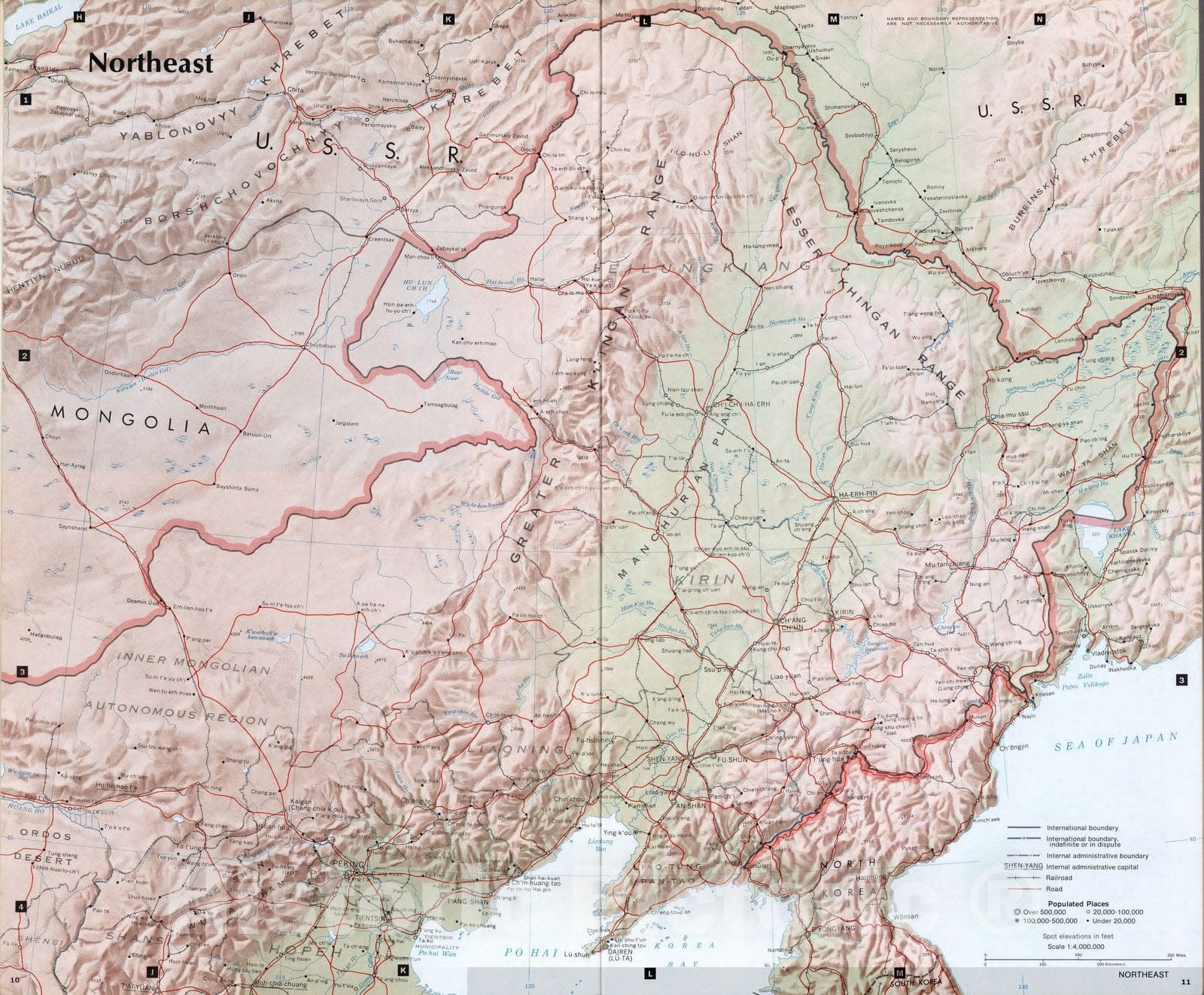 Historic Map : Northeast China 1971 - Vintage Wall Art – Historic Pictoric