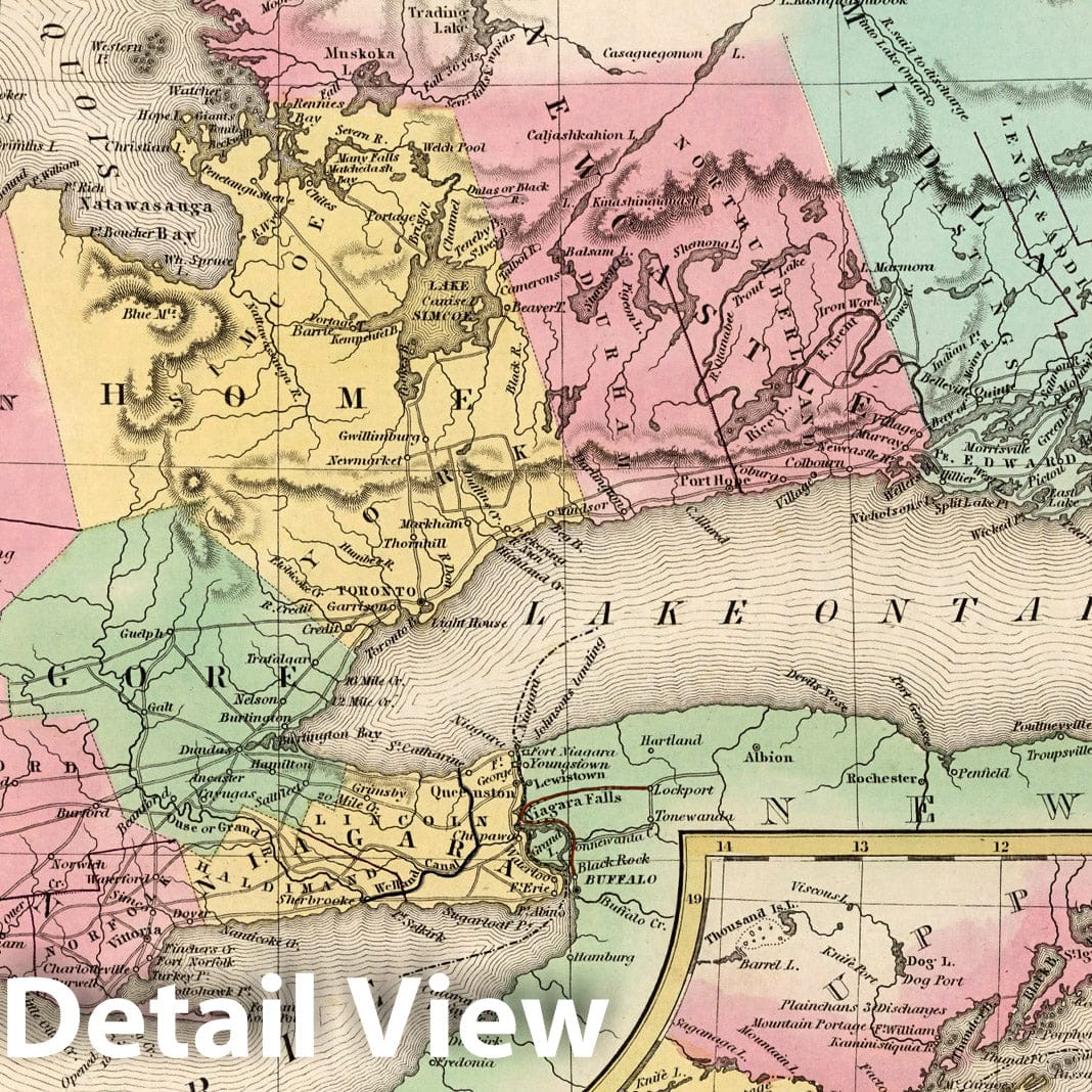 Historic Map : World Atlas Map, Upper Canada. 1836 v2 - Historic Pictoric
