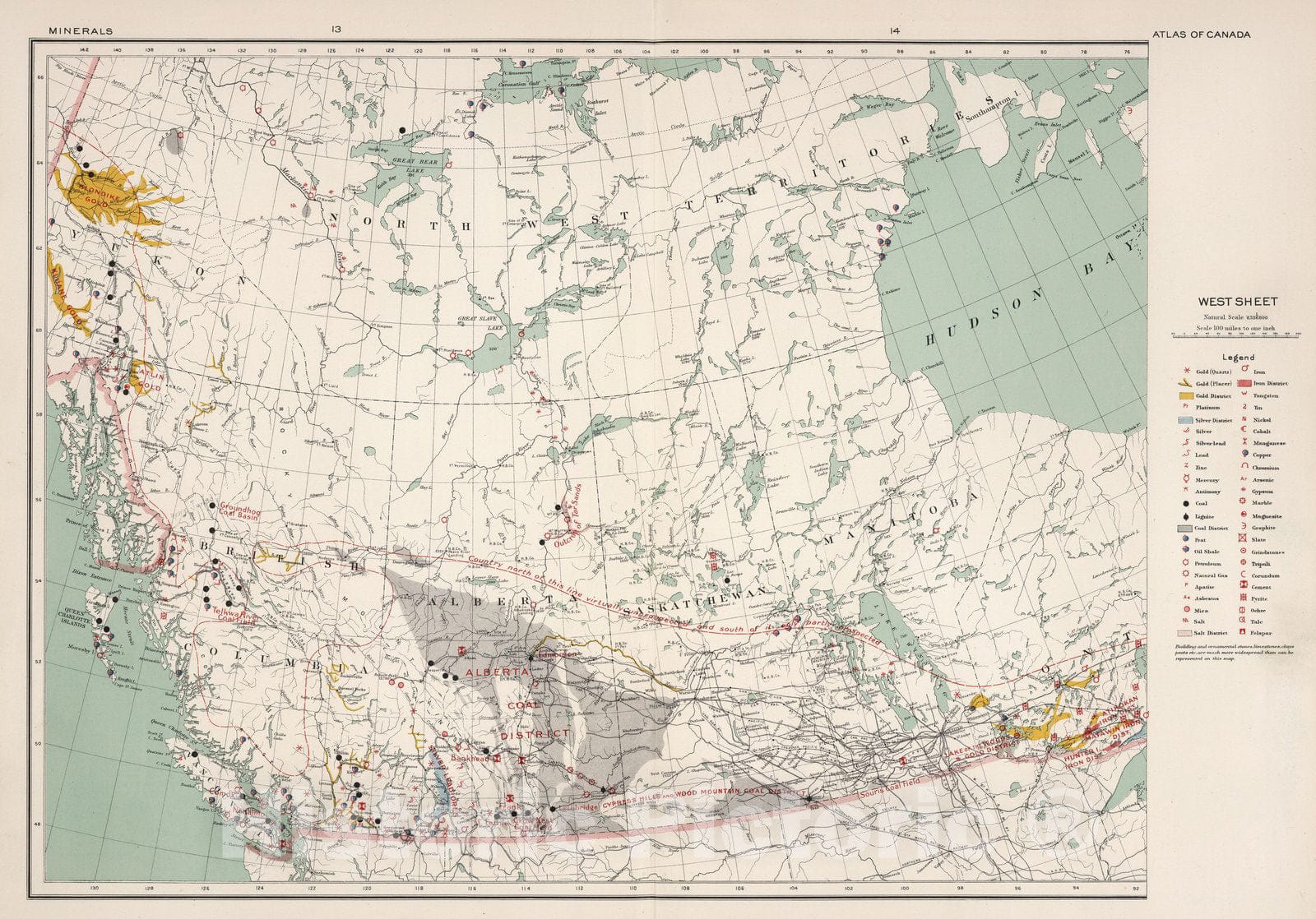Historic Map : West sheet. Mineral map of the Dominion of Canada, 1915 ...