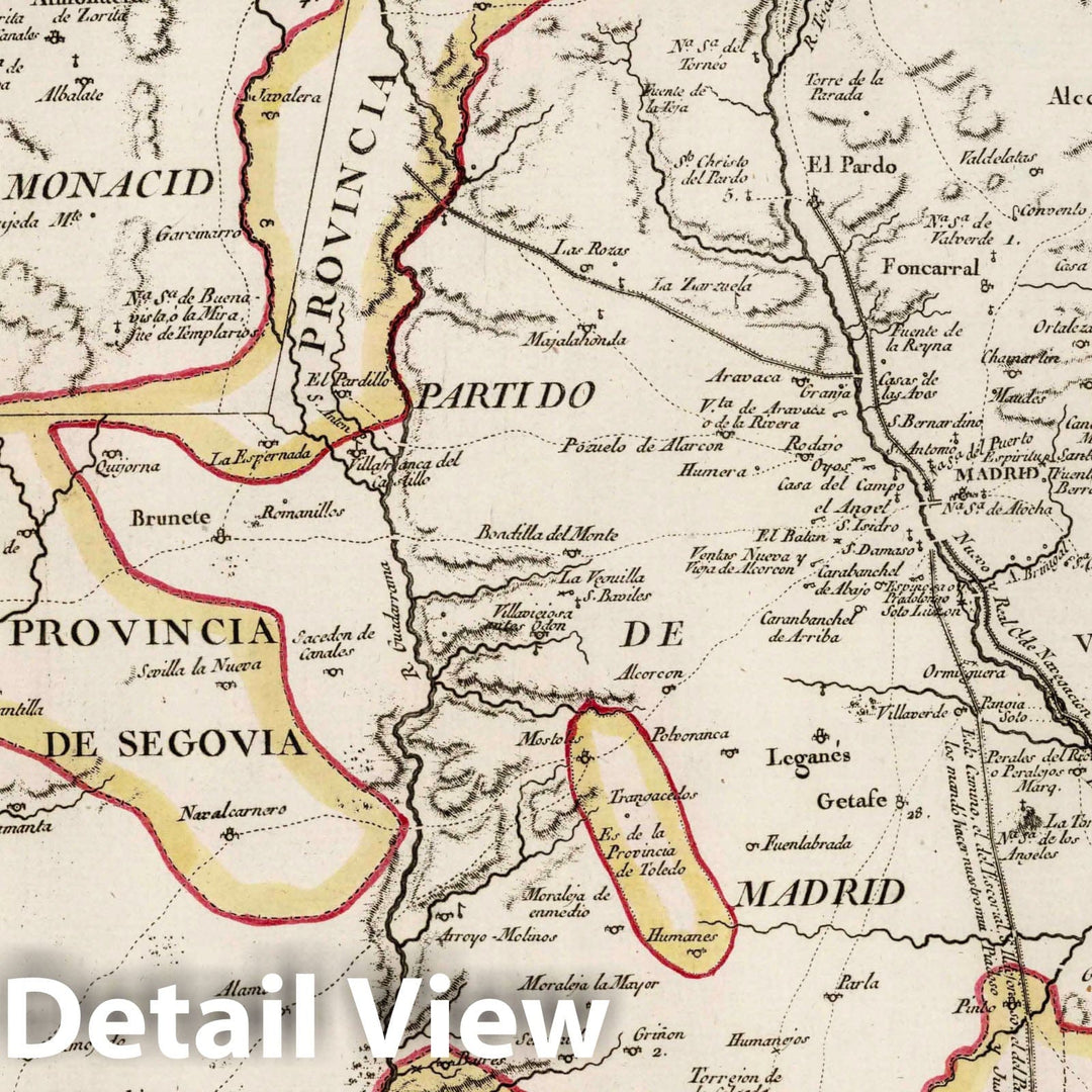 Historic Map : Spain, Madrid Region , Spain 1. Mapa de la Provincia de ...