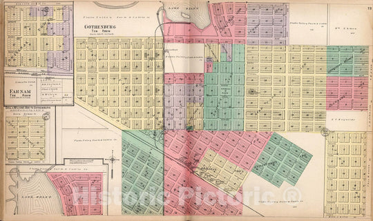 Historic Map : Dawson County Nebraska, County Atlas Map, Gothenburg. F ...