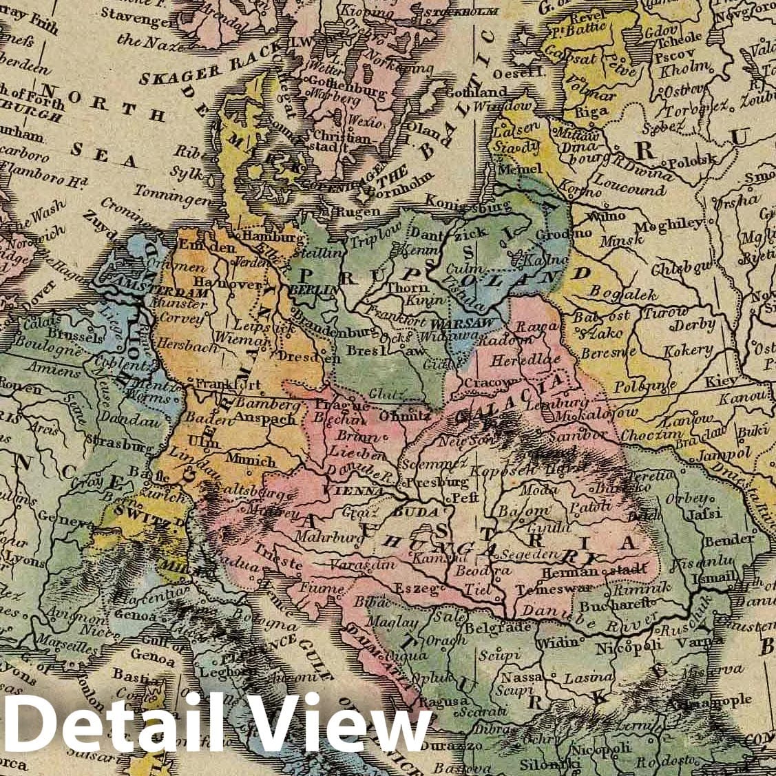 Historic Map : World Atlas Map, Europe. 1823 - Vintage Wall Art ...