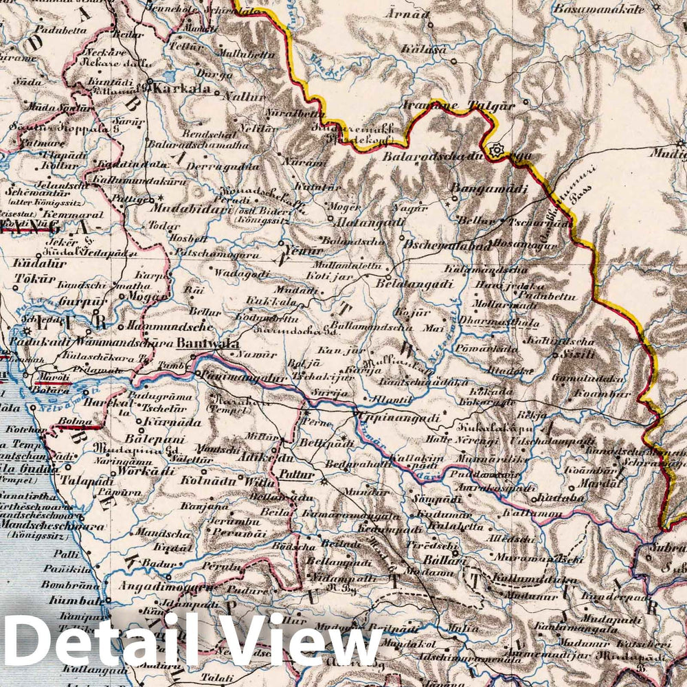 Historic Map : Religious Atlas Map, Sued-Canara. (South Kanara, India ...