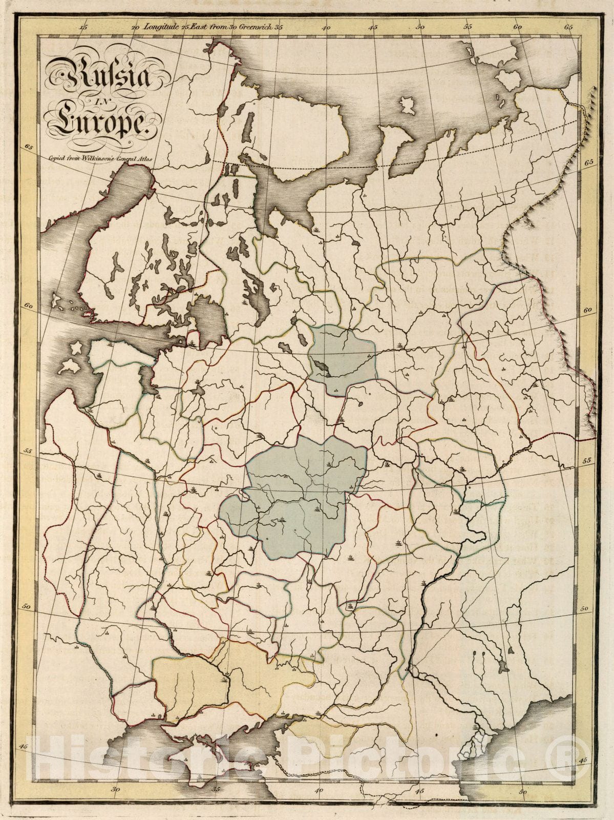 Historic Map : School Atlas Map, Russia in Europe 1815 - Vintage Wall ...