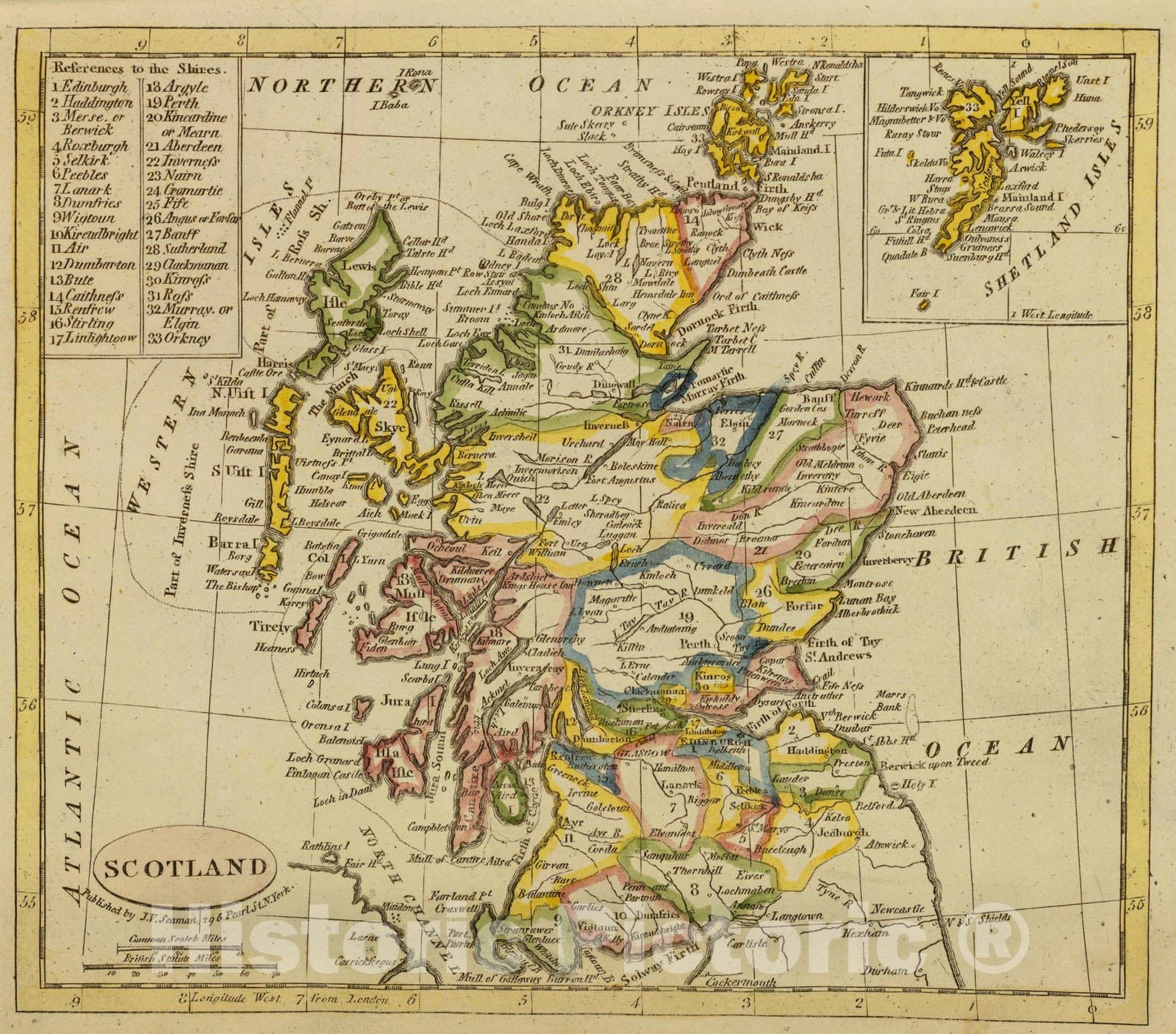 Historic Map : World Atlas Map, Scotland. 1821 - Vintage Wall Art ...