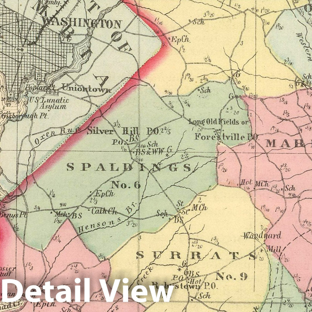 Historic Map : State Atlas Map, Prince George's. 1866 - Vintage Wall A ...