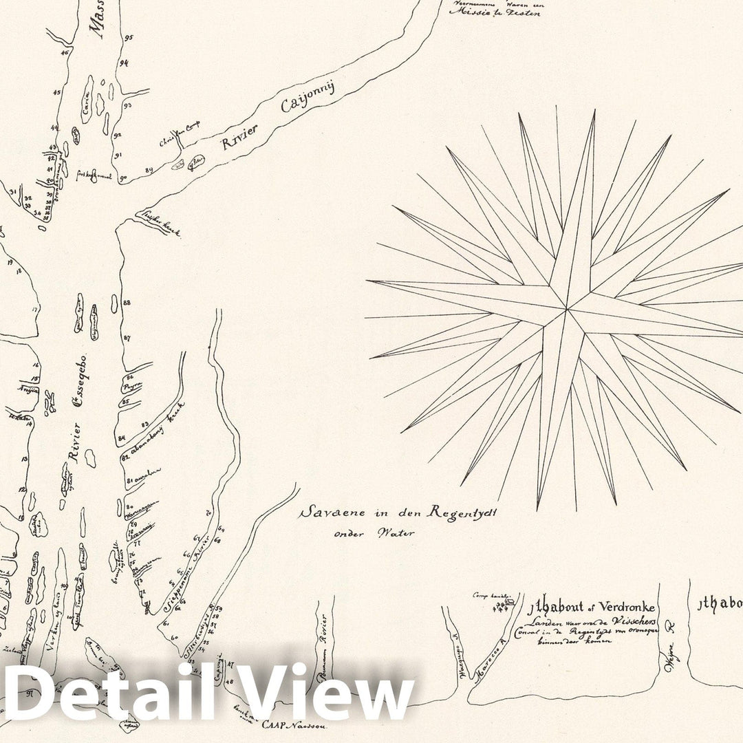 Historic Map : Essequibo by Storm Van's Gravesande. 1748 - Vintage Wal ...