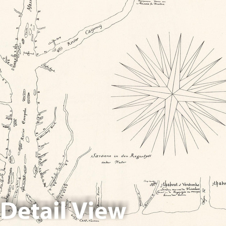 Historic Map : Essequibo by Storm Van's Gravesande. 1748 - Vintage Wal ...