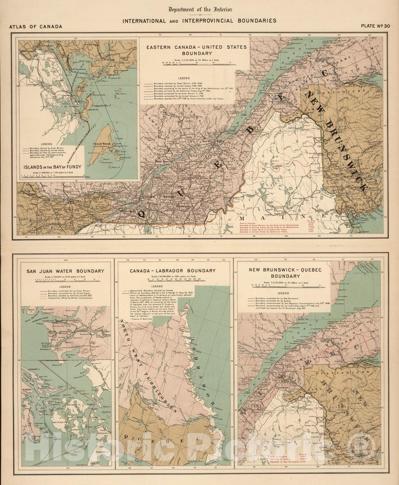 Historic Map : No. 30, International and interprovincial boundaries 19 ...