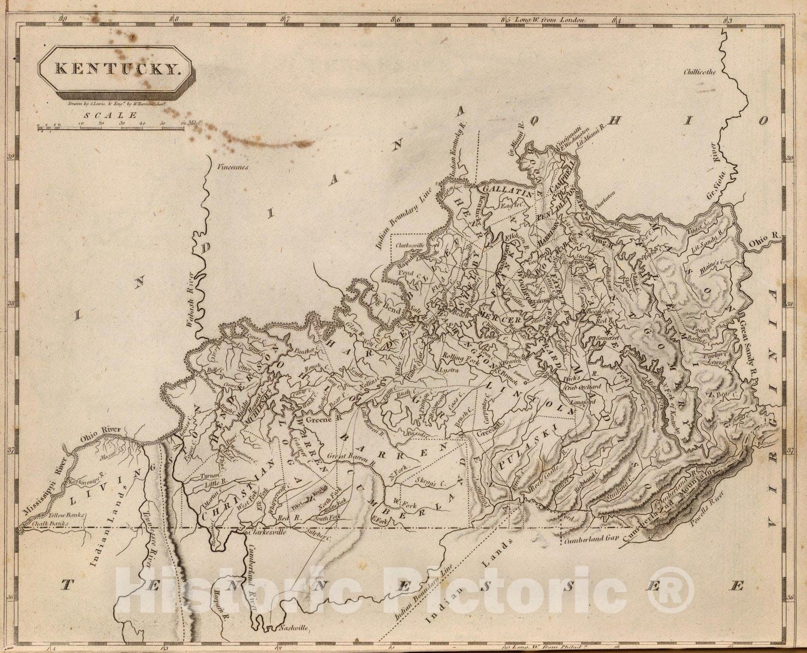 Historic Map : World Atlas Map, Kentucky. 1804 - Vintage Wall Art ...