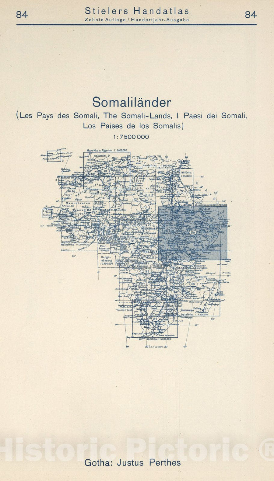 Historic Map : Index Map: 84. Somalilander. The Somali-Lands, 1925 - V ...