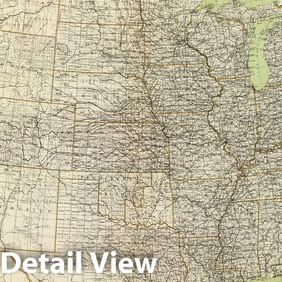 Historic Map : State Atlas Map, United States. 1895 - Vintage Wall Art ...