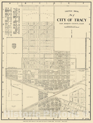 Historic Map - Thomas Bros. Map of City of Tracy, San Joaquin Conty, C ...