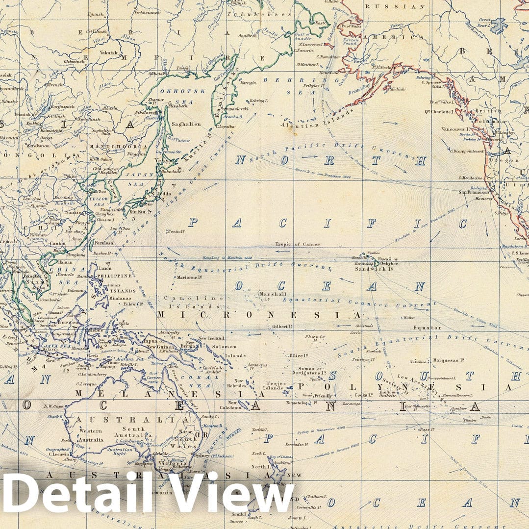 Historic Map : World Atlas Map, World Mercators proj. 1861 - Vintage W – Historic Pictoric