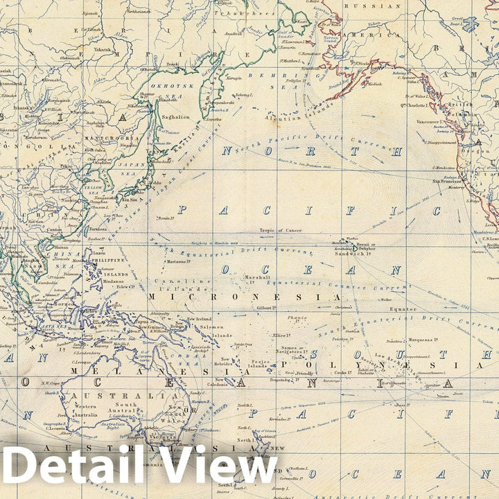 Historic Map : World Atlas Map, World Mercators proj. 1861 - Vintage W ...