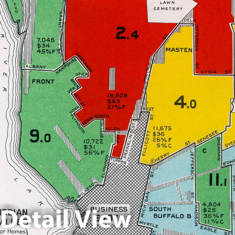 Historic Map : Buffalo. 1932 - Vintage Wall Art – Historic Pictoric