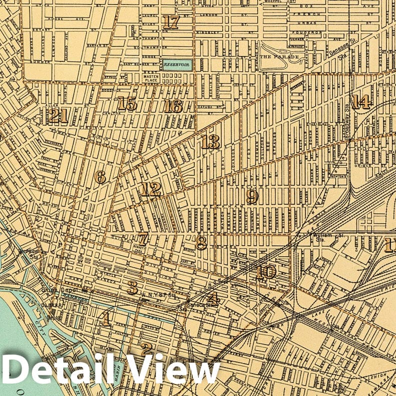 Historic Map : State Atlas Map, Buffalo. 1895 - Vintage Wall Art ...