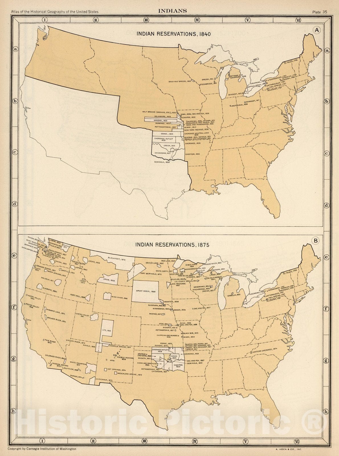 Historic Map : Historical Atlas Map, Plate 35. Indians. Indian Reserva ...